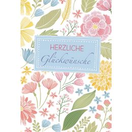 Gl&uuml;ckwunschkarte zum Geburtstag Herzliche Gl&uuml;ckw&uuml;nsche (6 St&uuml;ck)