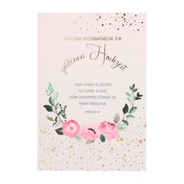 Gl&uuml;ckwunschkarte - Herzliche Segensw&uuml;nsche zur goldenen Hochzeit (6 St&uuml;ck)