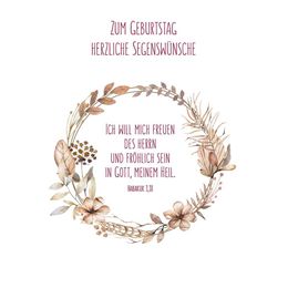 Gl&uuml;ckwunschkarte - Zum Geburtstag herzliche Segensw&uuml;nsche (6 St&uuml;ck)