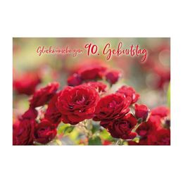 Gl&uuml;ckwunschkarte - Gl&uuml;ckw&uuml;nsche zum 90. Geburtstag (6 St&uuml;ck)