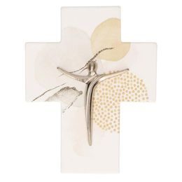 Porzellankreuz mit Metallkorpus