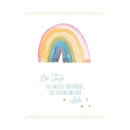 Gl&uuml;ckwunschkarte zur Taufe - Regenbogen (6 St&uuml;ck)