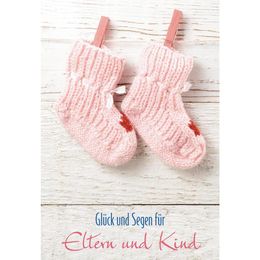 Gl&uuml;ckwunschkarte Gl&uuml;ck und Segen f&uuml;r Eltern und Kind (6 St&uuml;ck)