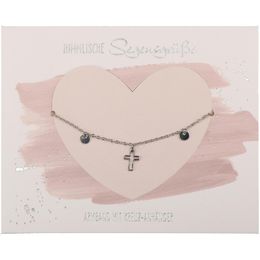 Silberfarbenes Metall-Armband - Himmlische Segensgr&uuml;&szlig;e (1 St&uuml;ck)