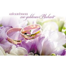 Gl&uuml;ckwunschkarte Gl&uuml;ckw&uuml;nsche zur goldenen Hochzeit (6 St&uuml;ck)