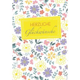 Gl&uuml;ckwunschkarte zum Geburtstag Herzliche Gl&uuml;ckw&uuml;nsche (6 St&uuml;ck)
