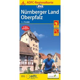 ADFC-Regionalkarte N&uuml;rnberger Land/ Oberpfalz, 1:75.000, mit Tagestourenvorschl&auml;...
