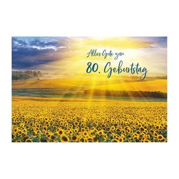 Gl&uuml;ckwunschkarte - Alles Gute zum 80. Geburtstag (6 St&uuml;ck)