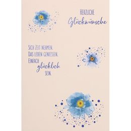 Gl&uuml;ckwunschkarte zum Geburtstag - Herzliche Gl&uuml;ckw&uuml;nsche (6 St&uuml;ck)