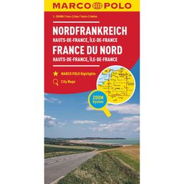 MARCO POLO Regionalkarte Frankreich: Hauts-de-France, &Icirc;le-de-France 1:250 000