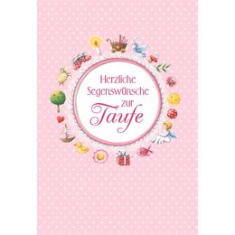 Doppelkarte Herzliche Segensw&uuml;nsche zur Taufe (6 St&uuml;ck)