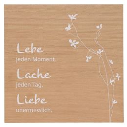 Holztafel aus Eiche - Lebe, Lache, Liebe (1 St&uuml;ck)