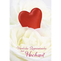 Gl&uuml;ckwunschkarte Herzliche Segensw&uuml;nsche zur Hochzeit (6 St&uuml;ck)