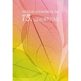 Gl&uuml;ckwunschkarte Herzliche Segensw&uuml;nsche zum 75. Geburtstag (6 St&uuml;ck)