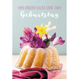 Gl&uuml;ckwunschkarte Von Herzen alles Liebe zum Geburtstag (6 St&uuml;ck)