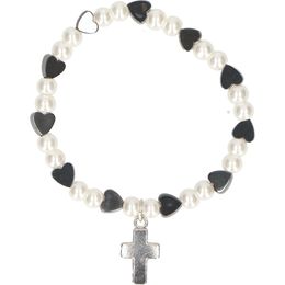 Armband aus Kunststoff- und Metallperlen (1 St&uuml;ck)