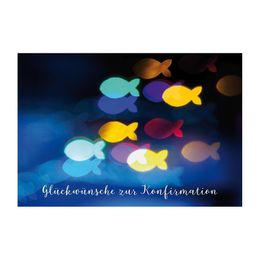 Gl&uuml;ckwunschkarte - Gl&uuml;ckw&uuml;nsche zur Konfirmation (6 St&uuml;ck)