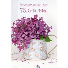 Gl&uuml;ckwunschkarte Segensw&uuml;nsche zum 75. Geburtstag (6 St&uuml;ck)