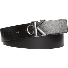 Herren Lederg&uuml;rtel "MNGRM PLQ BCKL 35MM", schwarz, Gr. 95, Calvin Klein Jeans, unifarben, Rindsleder, G&uuml;rtel