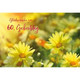 Gl&uuml;ckwunschkarte - Gl&uuml;ckw&uuml;nsche zum 60. Geburtstag (6 St&uuml;ck)