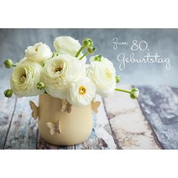 Gl&uuml;ckwunschkarte - Zum 80. Geburtstag (6 St&uuml;ck)