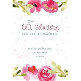 Gl&uuml;ckwunschkarte - Zum Geburtstag herzliche Segensw&uuml;nsche (6 St&uuml;ck)