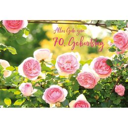 Gl&uuml;ckwunschkarte - Alles Gute zum 70. Geburtstag (6 St&uuml;ck)