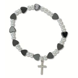 Armband aus Kunststoff- und Metallperlen (1 St&uuml;ck)