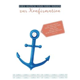 Gl&uuml;ckwunschkarte - Viel Gl&uuml;ck und viel Segen zur Konfirmation (6 St&uuml;ck)