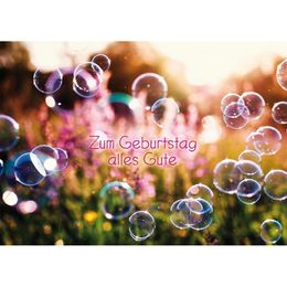 Gl&uuml;ckwunschkarte - Zum Geburtstag alles Gute (6 St&uuml;ck)