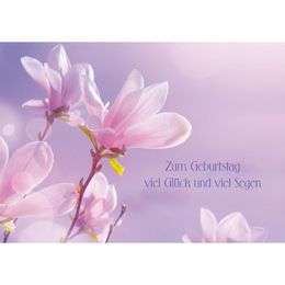 Gl&uuml;ckwunschkarte - Zum Geburtstag viel Gl&uuml;ck und viel Segen (6 St&uuml;ck)