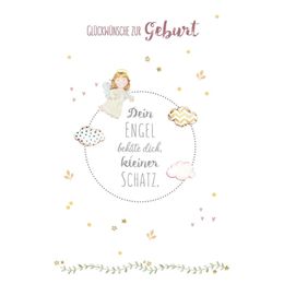 Gl&uuml;ckwunschkarte - Gl&uuml;ckw&uuml;nsche zur Geburt (6 St&uuml;ck)
