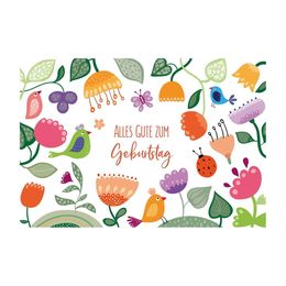 Gl&uuml;ckwunschkarte - Alles Gute zum Geburtstag (6 St&uuml;ck)