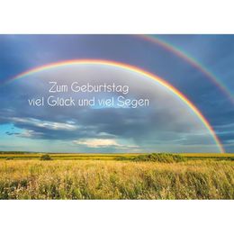 Gl&uuml;ckwunschkarte - Zum Geburtstag viel Gl&uuml;ck und viel Segen (6 St&uuml;ck)