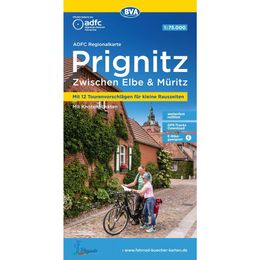 ADFC-Regionalkarte Prignitz, 1:75.000, mit Tagestourenvorschl&auml;gen, rei&szlig;- und wet...