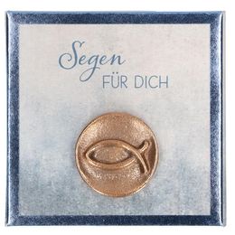 Fisch-Plakette aus Bronze - Segen f&uuml;r dich (1 St&uuml;ck)