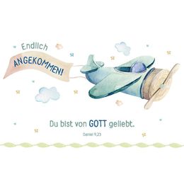 Gl&uuml;ckwunschkarte zur Geburt - Endlich angekommen! (6 St&uuml;ck)