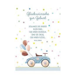 Gl&uuml;ckwunschkarte Gl&uuml;ckw&uuml;nsche zur Geburt (6 St&uuml;ck)