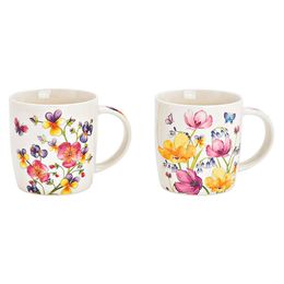 2er-Set Becher &raquo;Blumendekor&laquo;