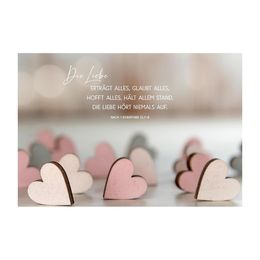 Gl&uuml;ckwunschkarte zur Hochzeit - Die Liebe... (6 St&uuml;ck)