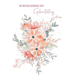 Gl&uuml;ckwunschkarte - Die besten W&uuml;nsche zum Geburtstag (6 St&uuml;ck)