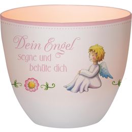 Windlicht aus Porzellan f&uuml;r M&auml;dchen - Dein Engel segne und beh&uuml;te dich (1 St&uuml;ck)