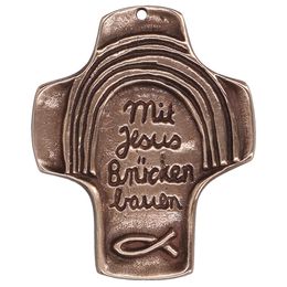 Kommunionkreuz aus Bronze - Mit Jesus Br&uuml;cken bauen (1 St&uuml;ck)