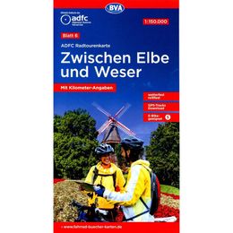 ADFC-Radtourenkarte 6 Zwischen Elbe und Weser 1:150.000, rei&szlig;- und wetterfest, E...