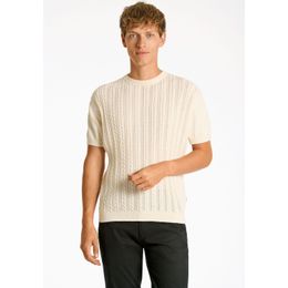 LINDBERGH Herren Kurzarmshirt "T-Shirt (Kurzarm) Relaxed Fit", beige, Gr. L, Obermaterial: 100% Baumwolle, Shirts