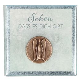 Engel-Plakette aus Bronze - Sch&ouml;n, dass es dich gibt (1 St&uuml;ck)