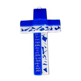 Glaskreuz &raquo;Mosaik&laquo; in blau