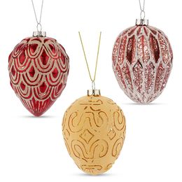 3er-Set Christbaumkugeln &raquo;Landhaus&laquo;