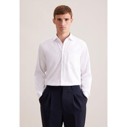Seidensticker Herren Businesshemd "Schwarze Rose", wei&szlig;, Gr. 47, unifarben, 100% Baumwolle, Hemden, Regular 1/1 Extra lang Kentkragen Uni
