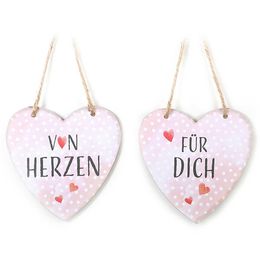 Dragimex 2er-Set Herzanh&auml;nger &raquo;Von Herzen f&uuml;r dich&laquo;